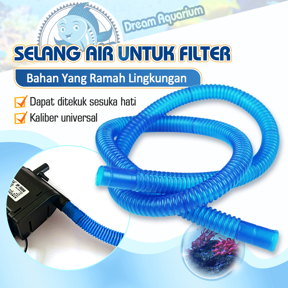 Jual Selang Biru Filter Aquarium Spiral Sambungan Pompa Power Head 60 ...