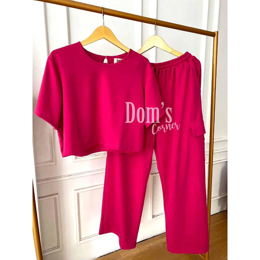 Jual Domscorner - Ji-Yu Cargo set - celana cargo - atasan crop top ...