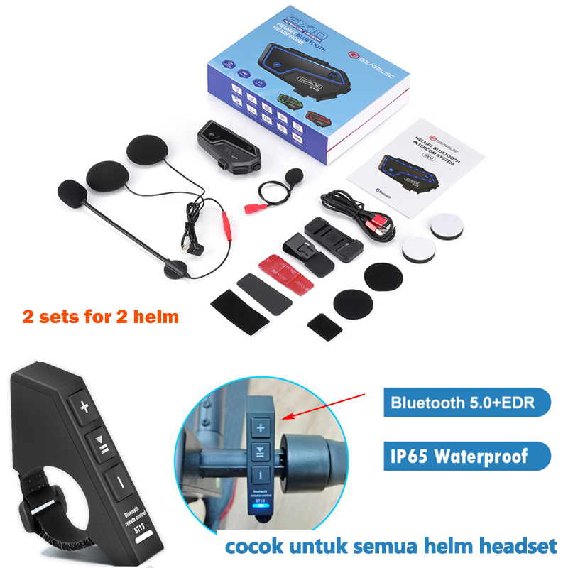Jual GEARELEC GX10 Bluetooth 5.2 Helm Sepeda Motor Interkom Hingga 10 ...