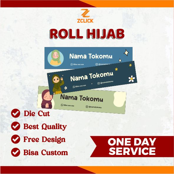 Jual ROLL HIJAB/SOUVENIR HIJAB/LABEL HIJAB/LABEL GULUNG HIJAB/LABEL ...