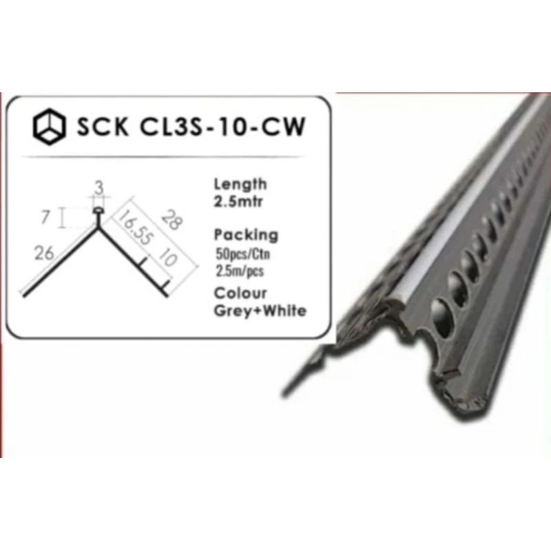 Jual Corner Bead SCK CL3S - 10 (CW) 2.5 M ( MINIMAL 10PCS) | Shopee ...