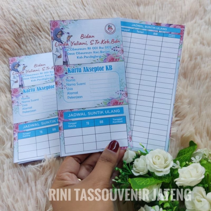 Jual kartu akseptor kb bidan lipat 3 - kartu kb bidan kb bidan kartu kb ...