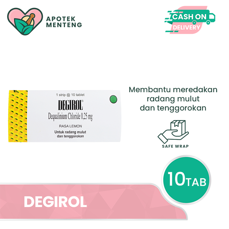 Jual Degirol Strip 10 Tablet - Tablet Hisap Pereda Sakit Tenggorokan ...