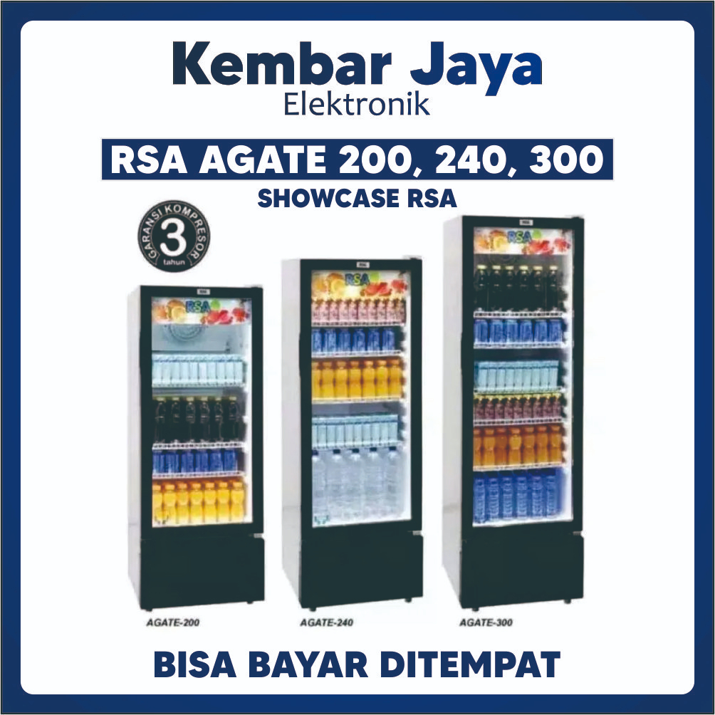 Jual SHOWCASE RSA AGATE 200 / 240 / 300 Pendingin Kulkas kaca | Shopee ...