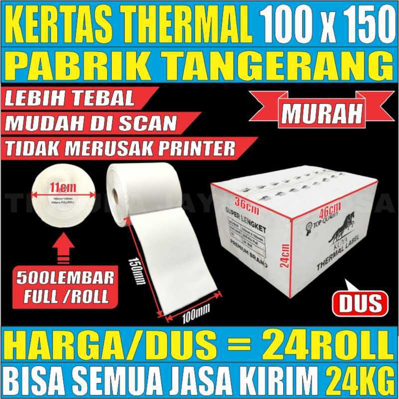 Jual Kertas Thermal A6 100x150mm Resi Label Barcode Bersih Tebal Per ...