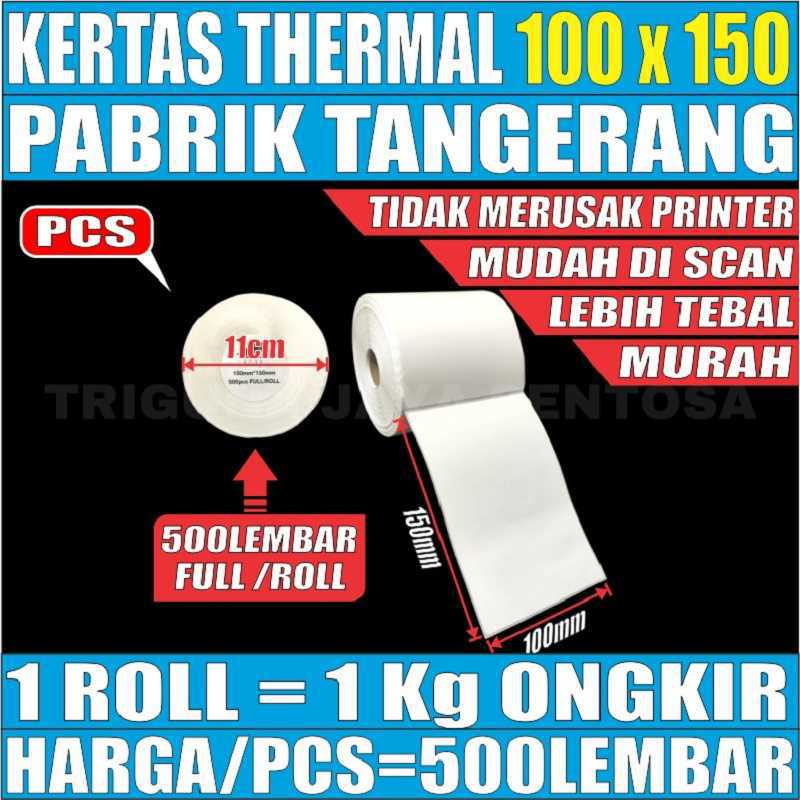 Jual Kertas Thermal Bersih Tebal A6 100x150mm Resi Label Barcode Bersih ...