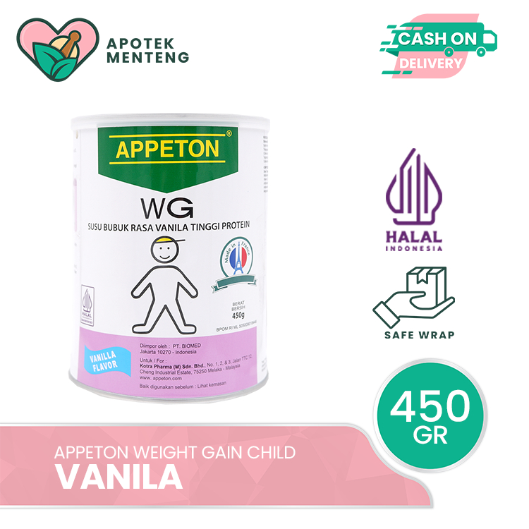 Jual Appeton Weight Gain Child Vanila 450 gr - Susu Tinggi Protein ...