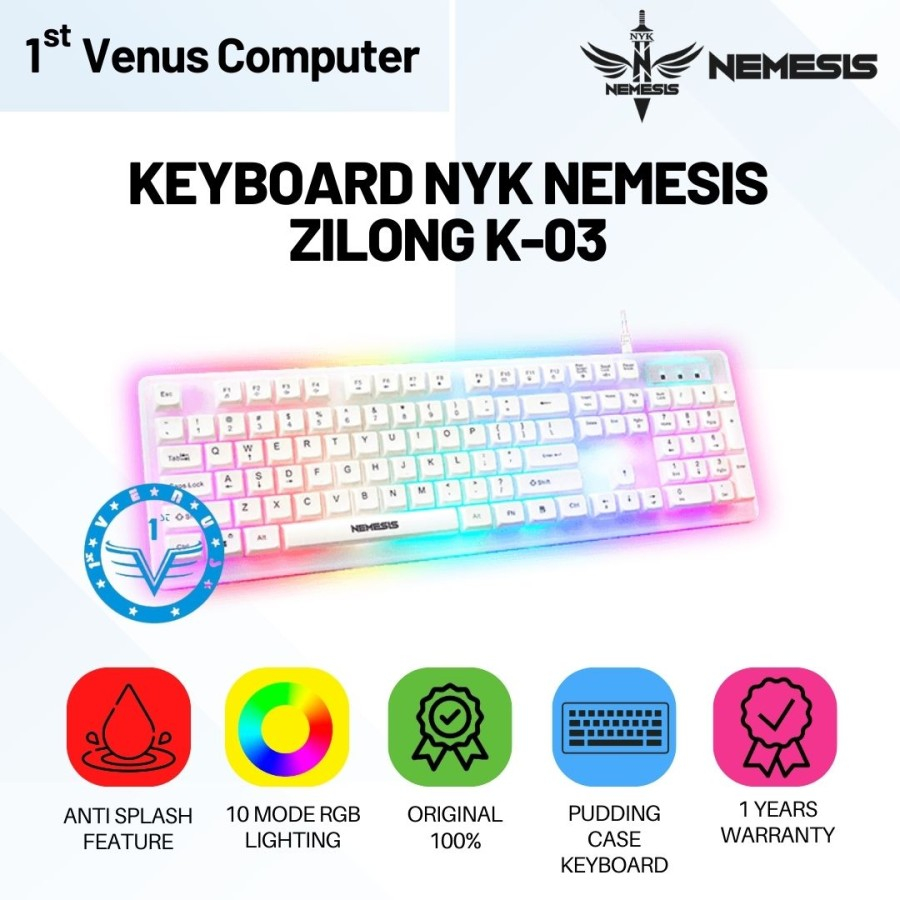 Jual KEYBOARD NYK NEMESIS ZILONG K-03 MEMBRANE PUDDING Case Full RGB ...