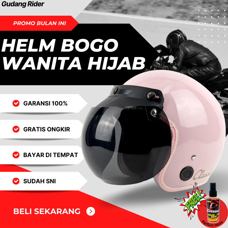 Jual Helm Helem Bogo Hijab Wanita Cewek Dewasa Terbaru | Shopee Indonesia