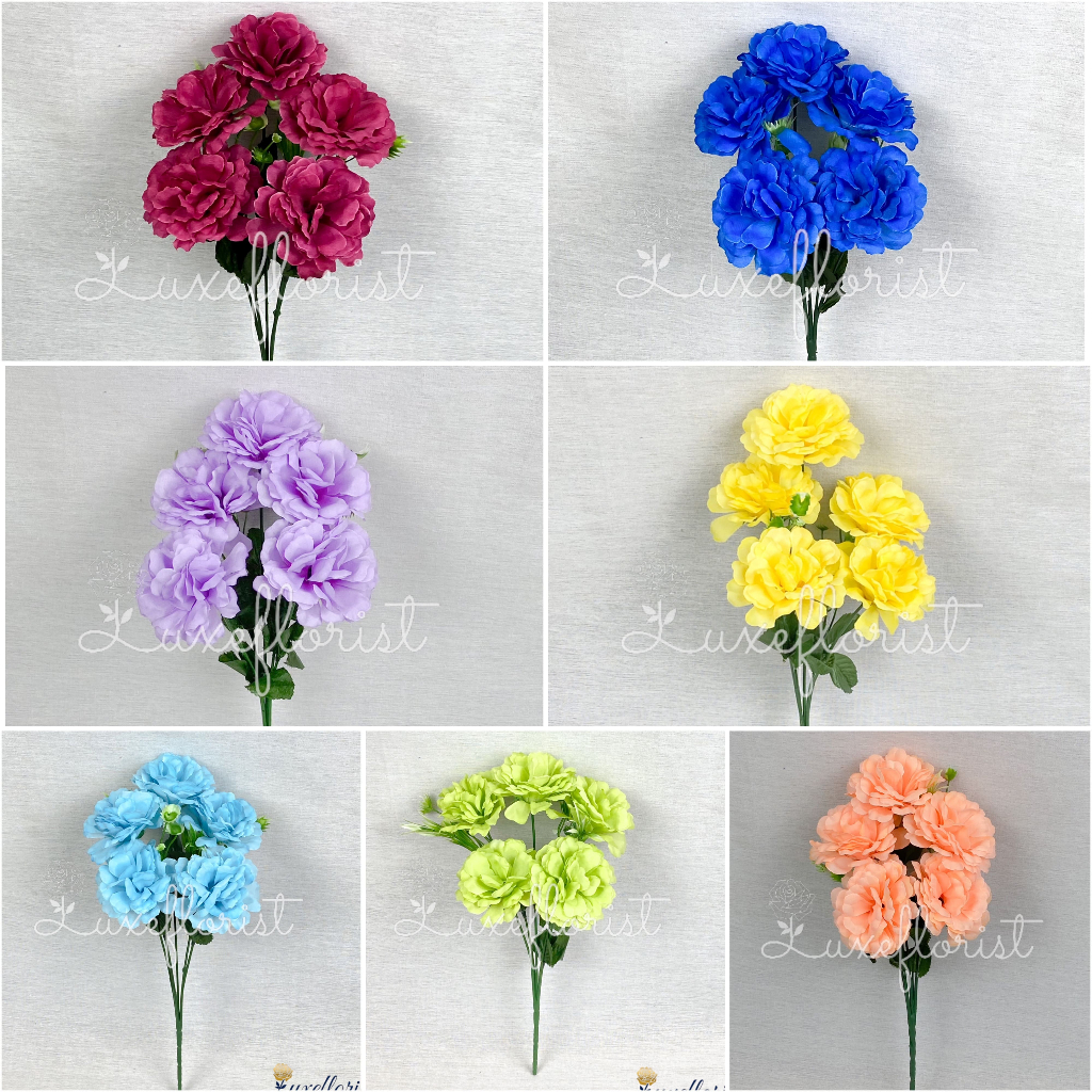 Jual Bunga Carnation OF Anyelir Cabang 5 Artificial Buatan Home Decor ...