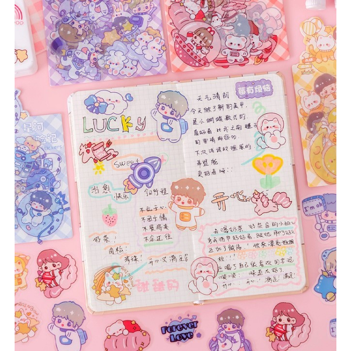 Jual Stiker 3D / 2D Botol Minum Karakter / Sticker Tempel Buku Tumbler ...