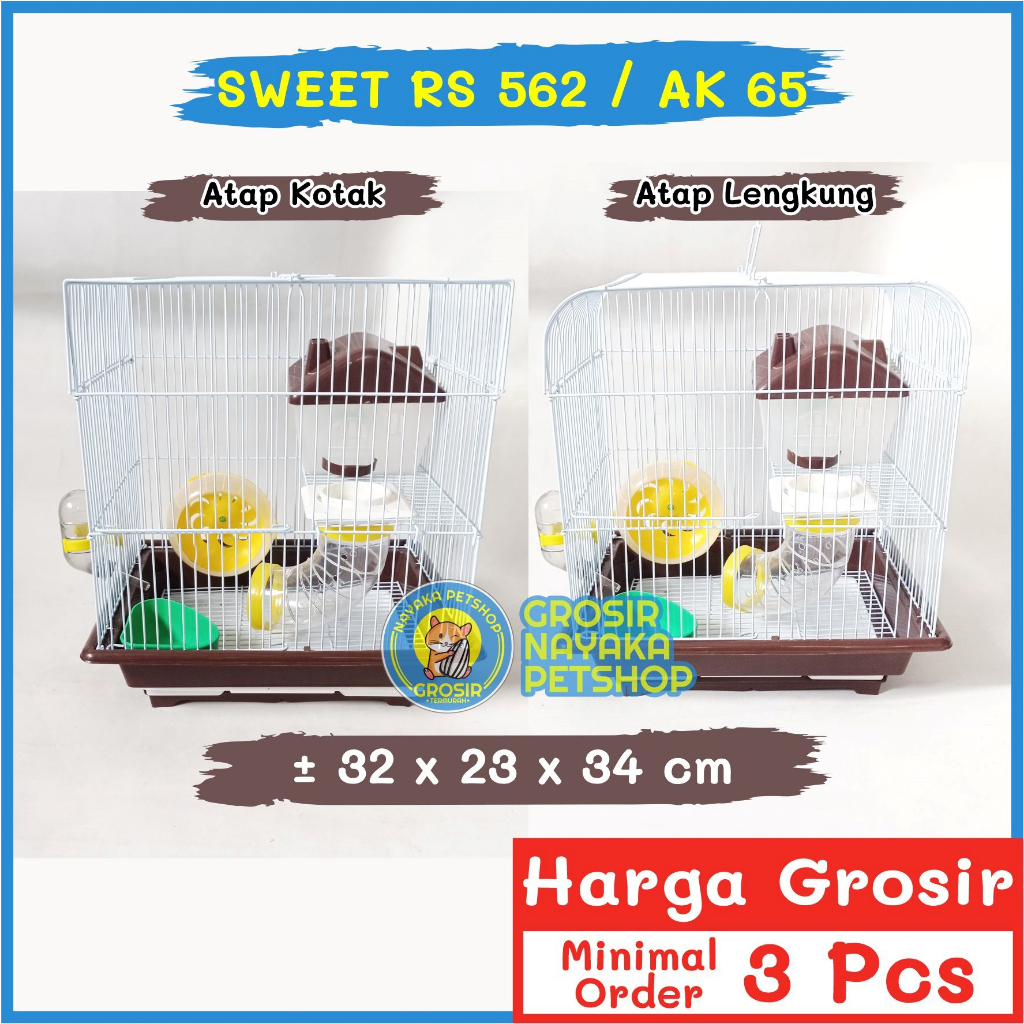 Jual NAYAKA GROSIR Sweet AK 65 RS 562 Kandang Hamster Tingkat 2 Lantai Besar Rumah Besi Jeruji ...