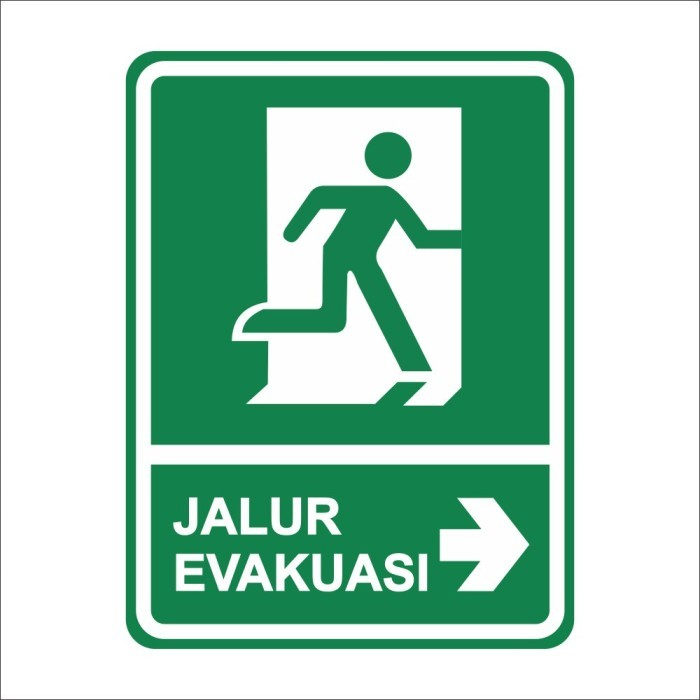 Jual Sign Stiker Jalur Evakuasi Sign Sticker Rambu Jalur Evakuasi Arah ...