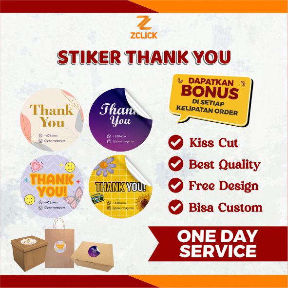Jual STIKER THANK YOU/STICKER THANK YOU/PRINT STIKER CUSTOM/COSTUM ...