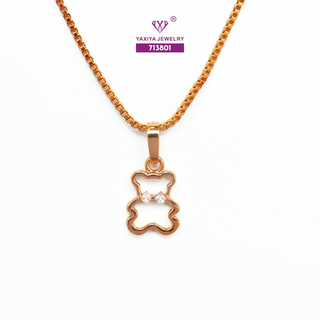 Jual Yaxiya Liontin Wanita Motif Bear Permata Perhiasan Lapis Emas 18K ...