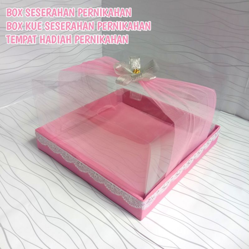 Jual [ PINK ] Box kotak hantaran seserahan pernikahan tertutup mika ...