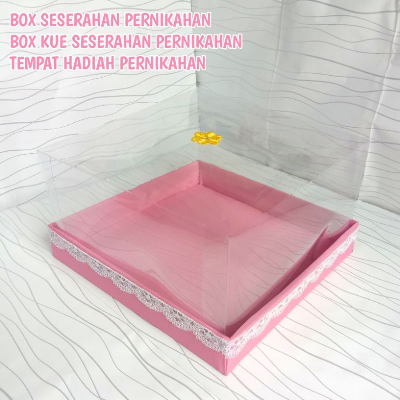 Jual ( PINK ) Box kotak hantaran seserahan pernikahan tertutup mika ...