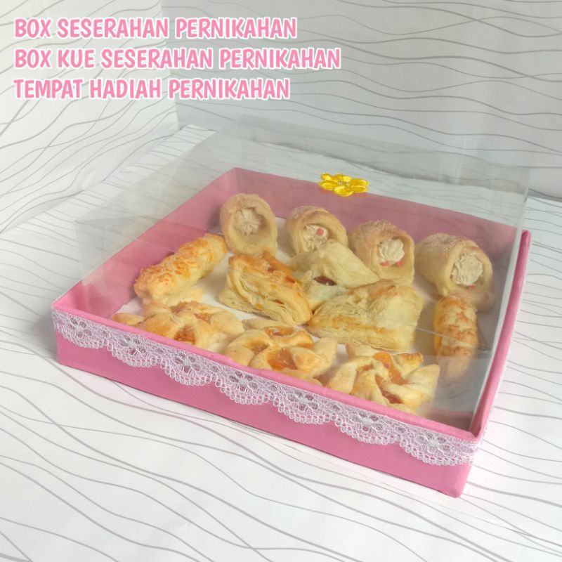 Jual { PINK } Box kotak hantaran seserahan pernikahan tertutup mika ...