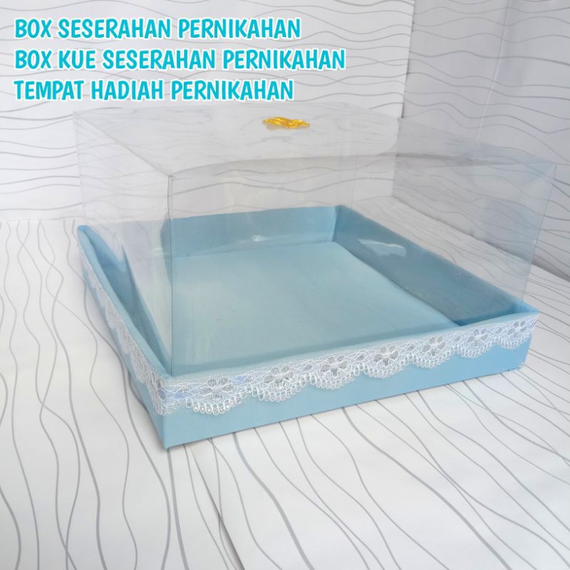 Jual ( Biru ) Box kotak hantaran seserahan pernikahan tertutup mika ...