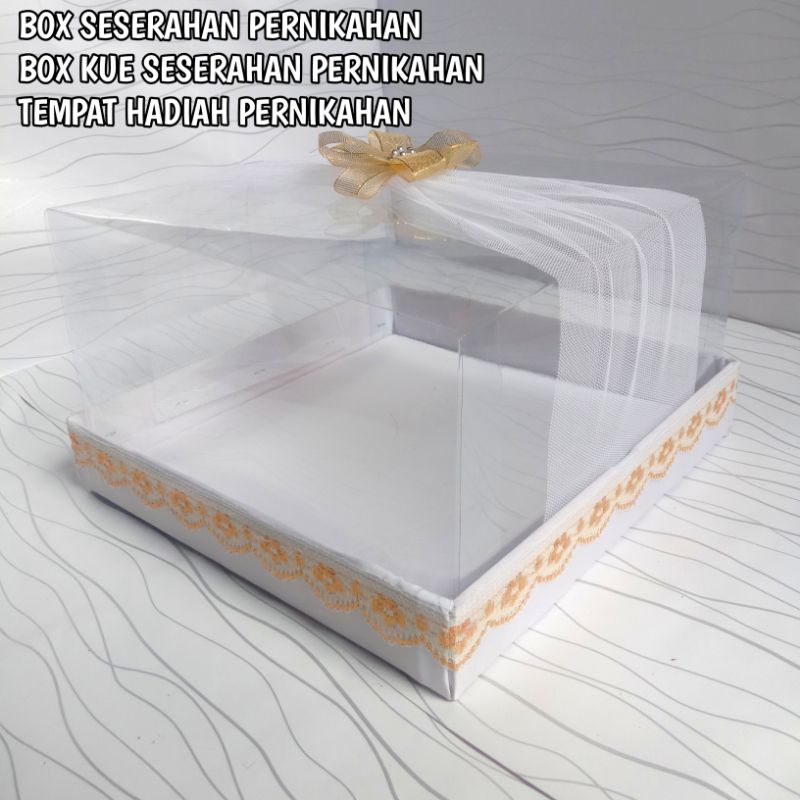 Jual [ Putih ] Box kotak hantaran seserahan pernikahan tertutup mika ...