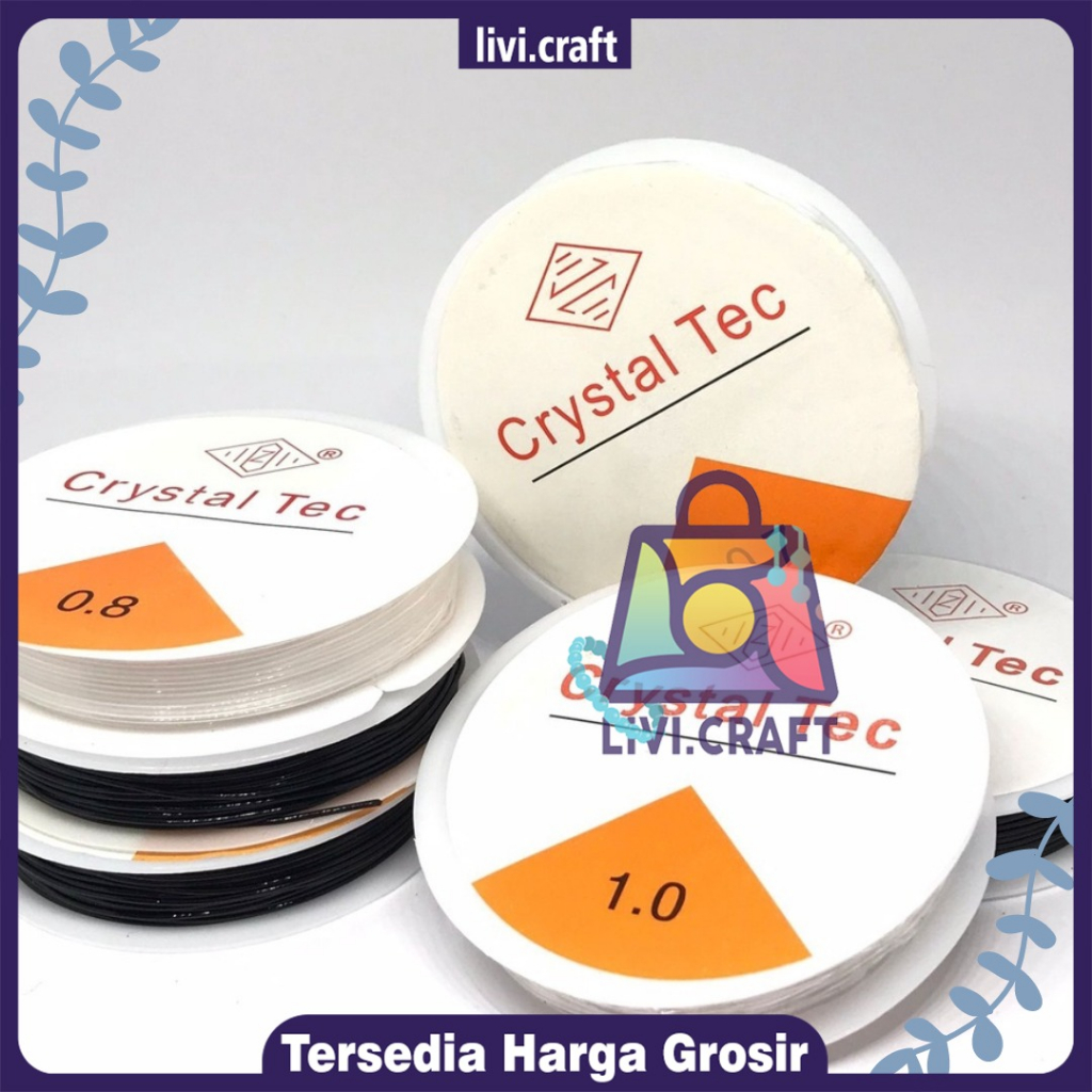 Jual Senar Elastis Warna Hitam dan Bening Merk Crystal Tec | Shopee Indonesia