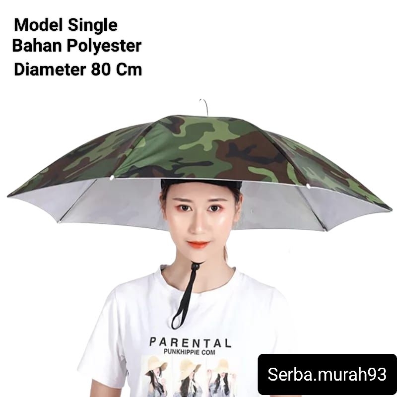 Jual Payung Topi Besar Ukuran Diameter 80Cm Single -Topi Payung Mancing ...