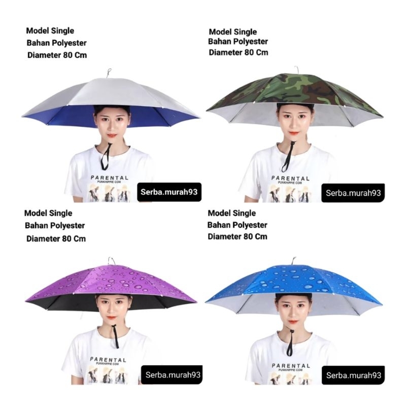 Jual Payung Topi Besar Ukuran Diameter 80Cm Single -Topi Payung Mancing ...