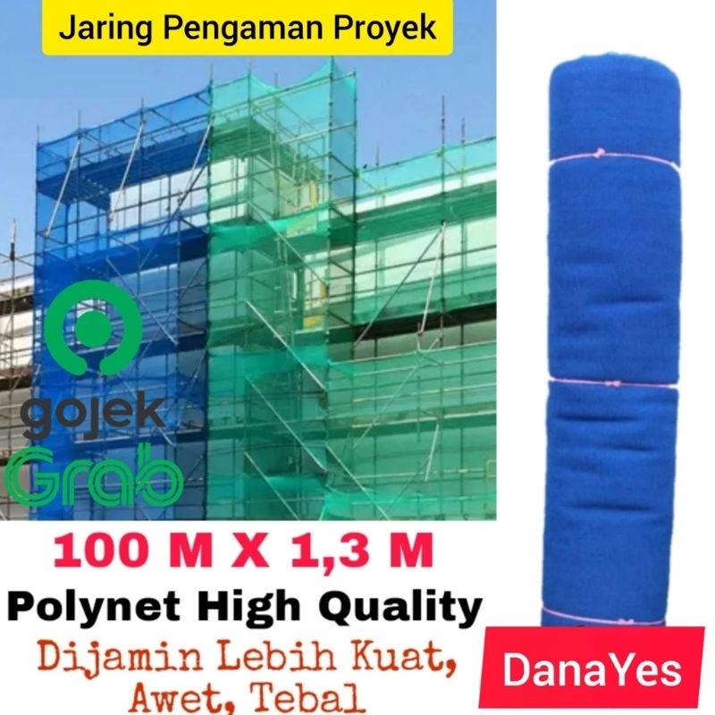 Jual 1 Roll Rol Gulung Jaring Waring Pengaman Bangunan Proyek Polinet Polynet Safety Net Biru 1 ...