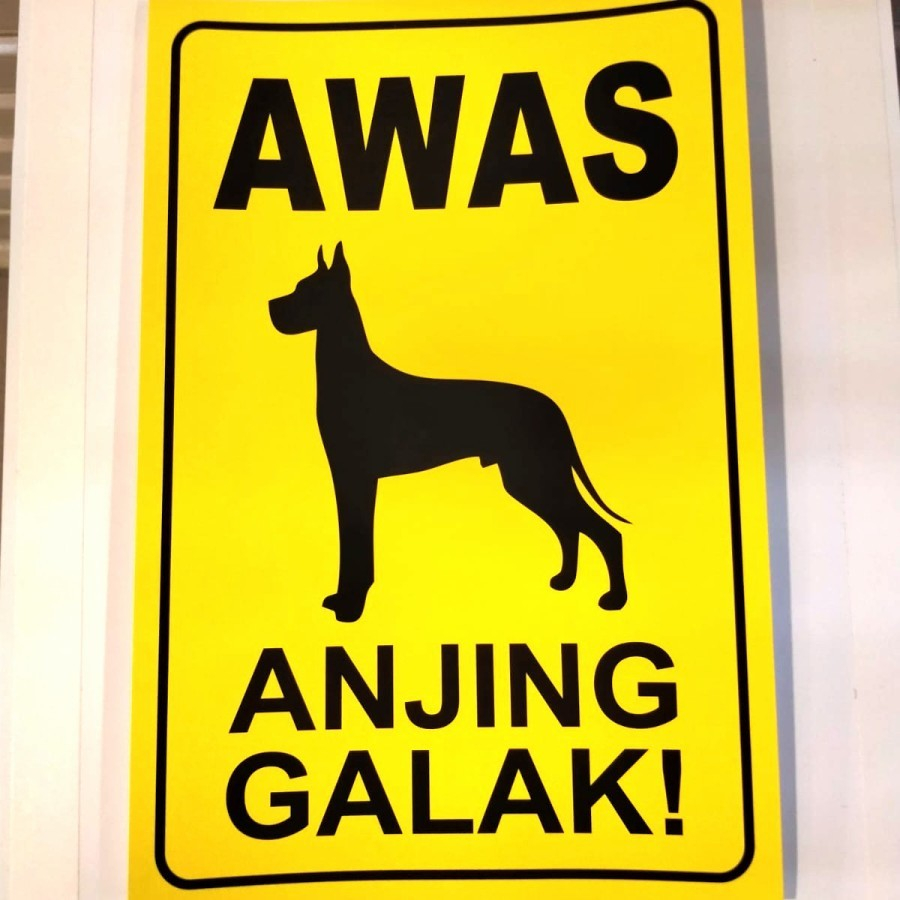 Jual Sign Stiker Awas Anjing Galak Sign Sticker Awas Anjing Galak Rambu ...