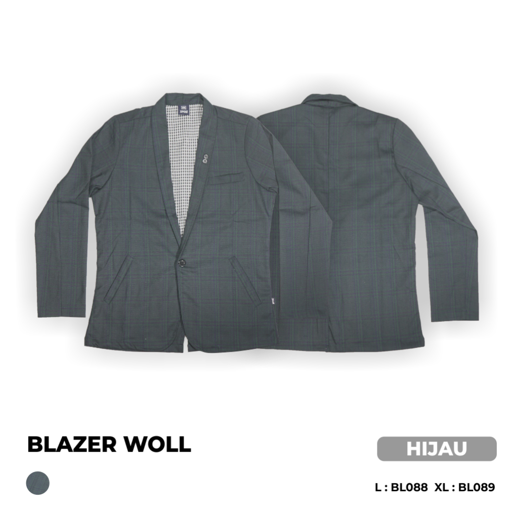 Jual Jstro Jas Blazer Pria Bahan Wool Hijau Formal Blazer Single ...