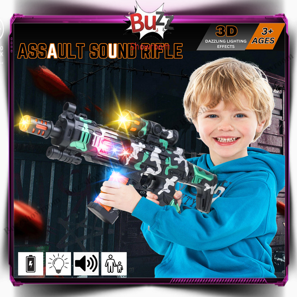 Jual Assault Sound Rifle Mainan Tembakan Anak Lampu Sound Gun Eletric ...