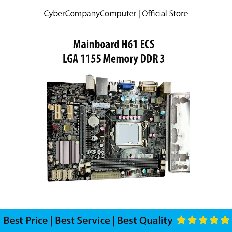 Jual Mainboard ECS H61 LGA 1155 DDR3 Support Gen 3 | Shopee Indonesia