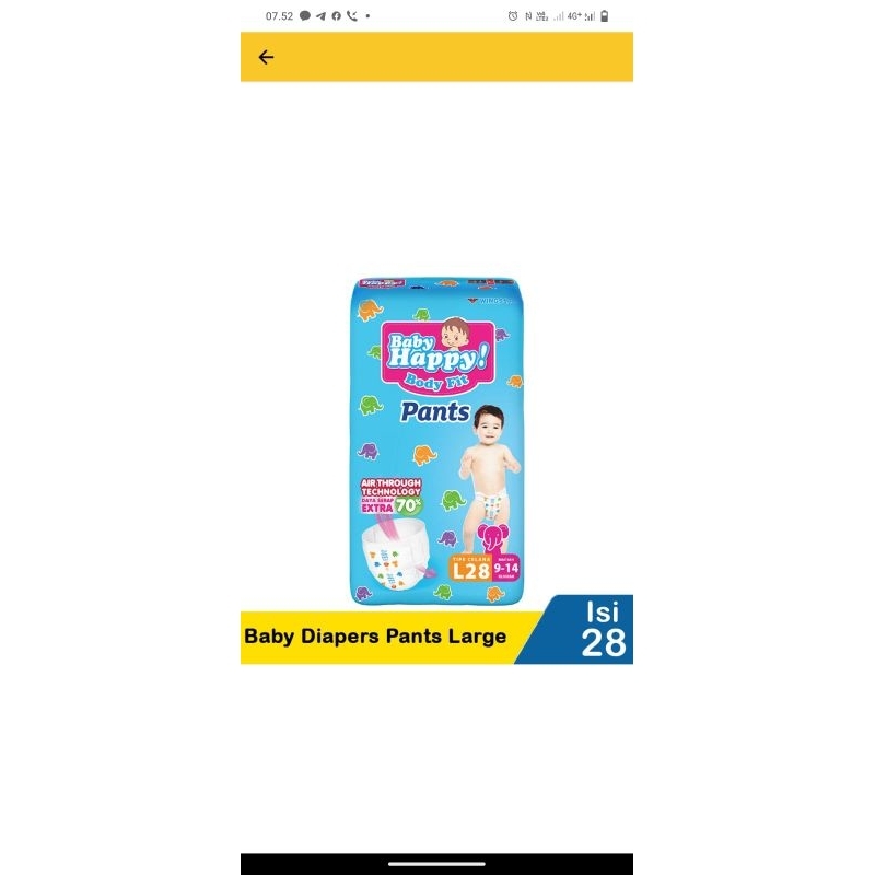 Jual pampers baby happy pants M34/L30 | Shopee Indonesia