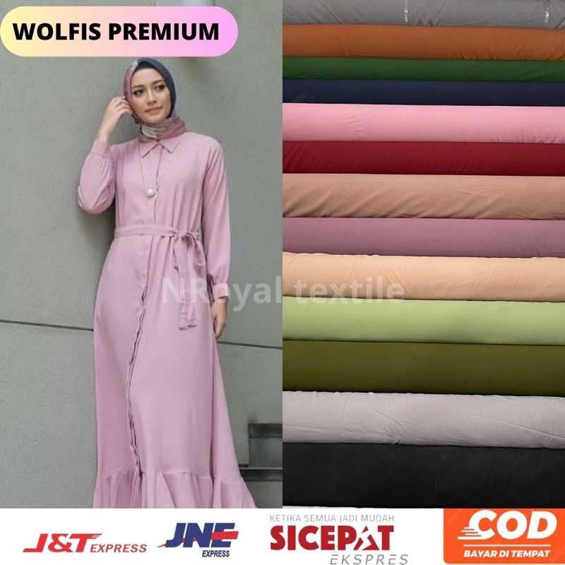 Jual kain wolfis premium wolpeach meteran | Shopee Indonesia