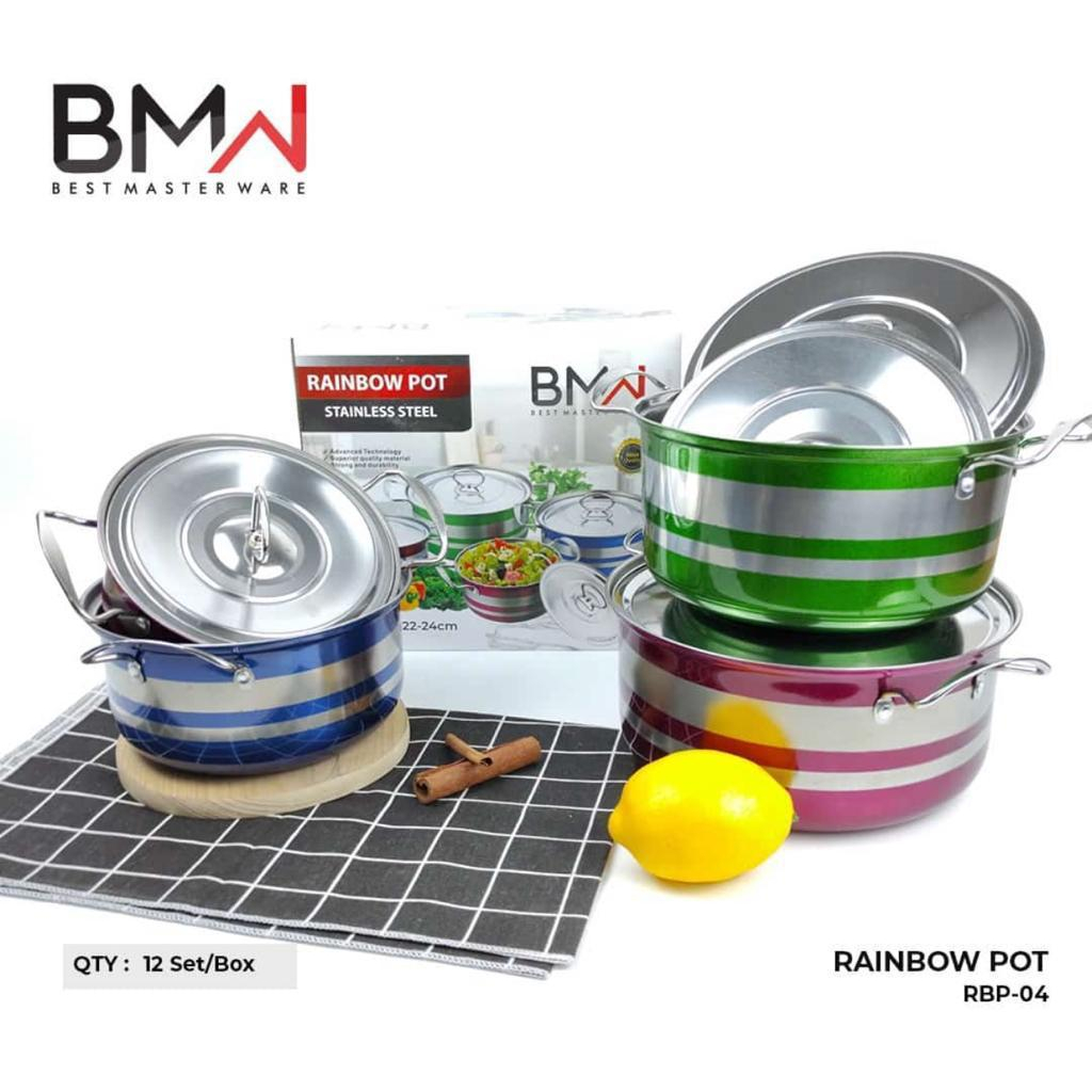 Jual Panci Rainbow set 4 in 1 stainless steel cookware set dapur alat ...
