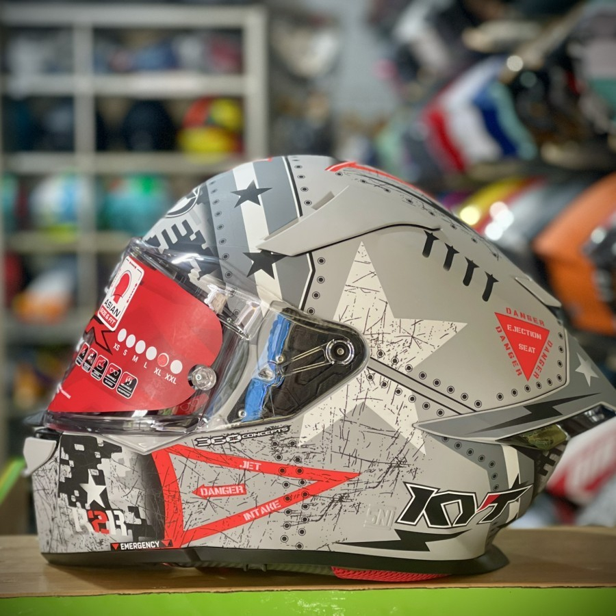 Jual HELM KYT R2R pro Assault matt silver HELM FULL FACE TERBARU ...
