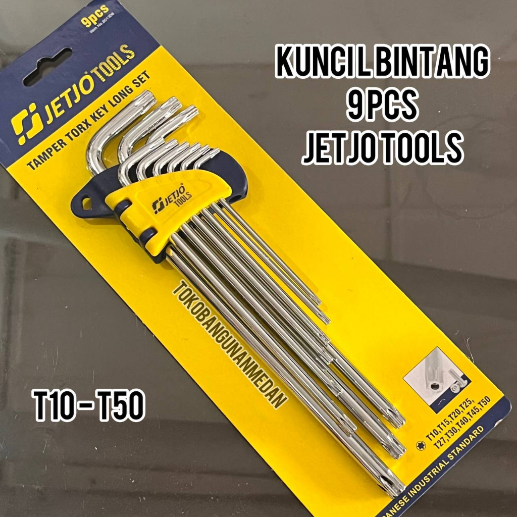 Jual KUNCI L BINTANG PANJANG JETJO TOOLS 9 PCS HIGH QUALITY / Hex Star ...