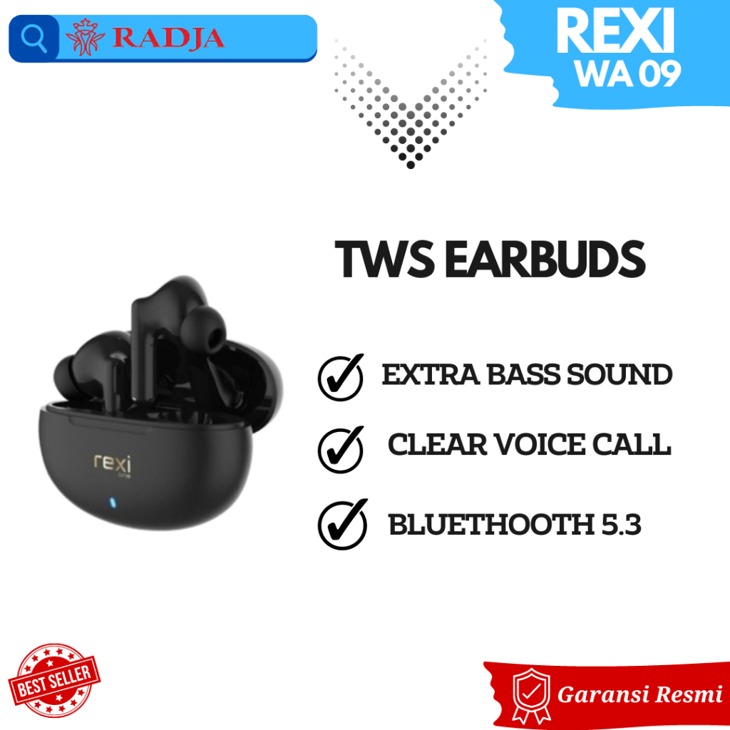 Jual Headset Bluetooth Rexi WA09 Superbass TWS Earbuds | Shopee Indonesia