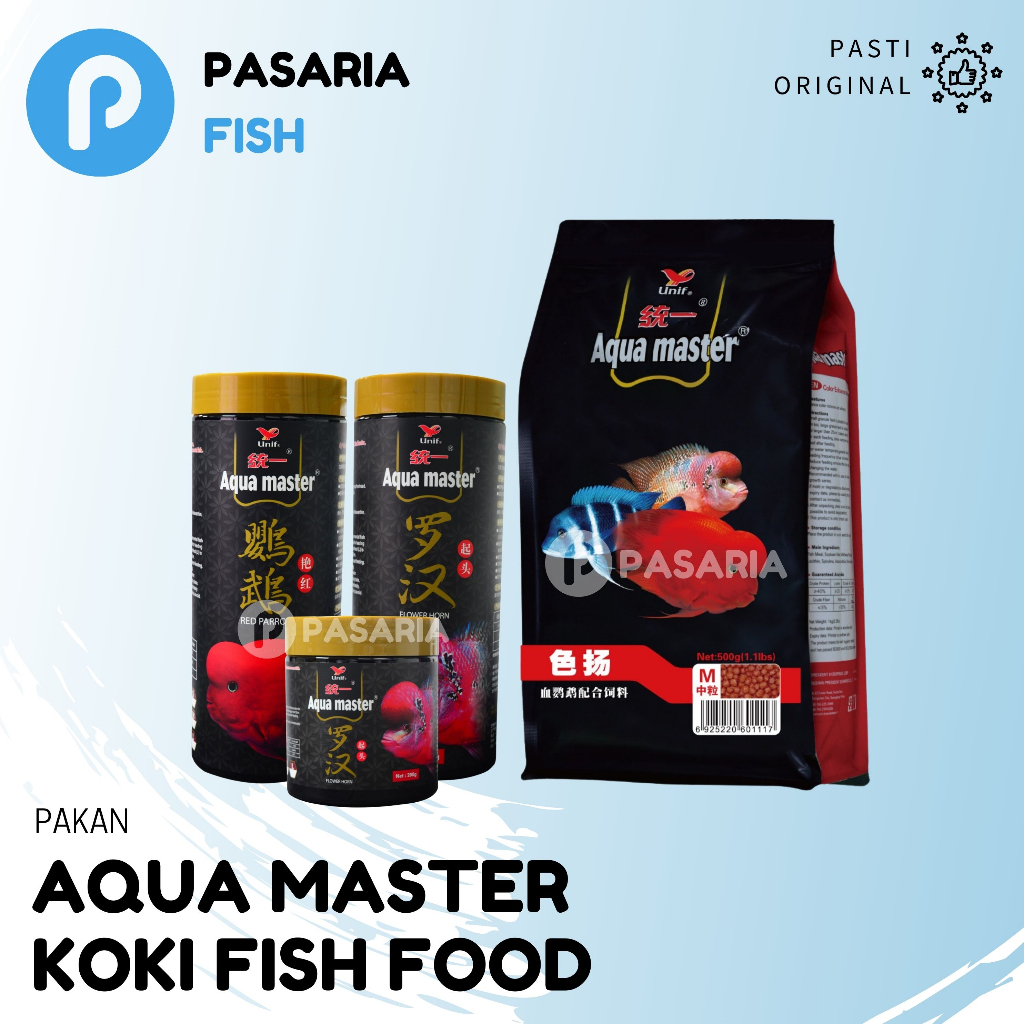 Jual AQUA MASTER Pakan Ikan Koki/Lohan/Louhan/Hias Pelet/Makanan Size M ...