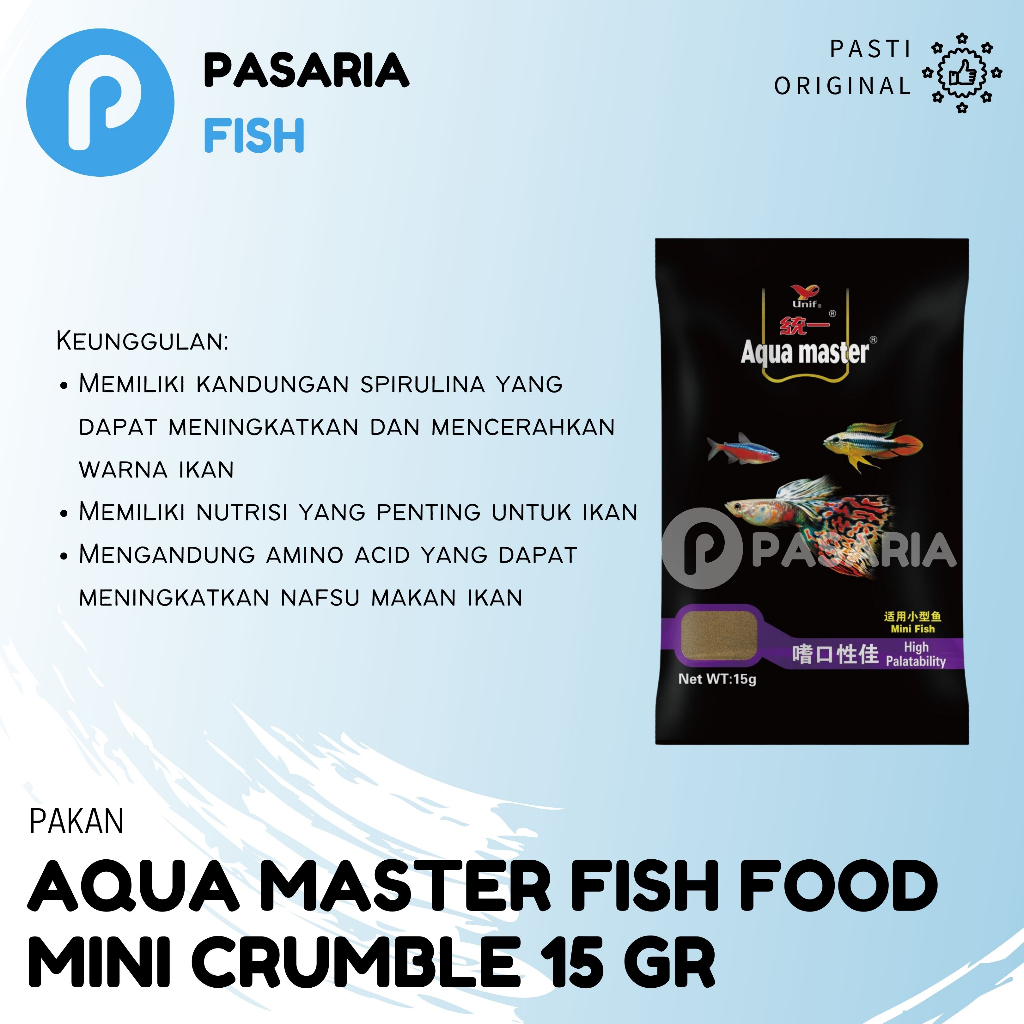 Jual AQUA MASTER MINI CRUMBLE 15gr Pakan/Pelet Ikan Micro/Kecil Fish ...