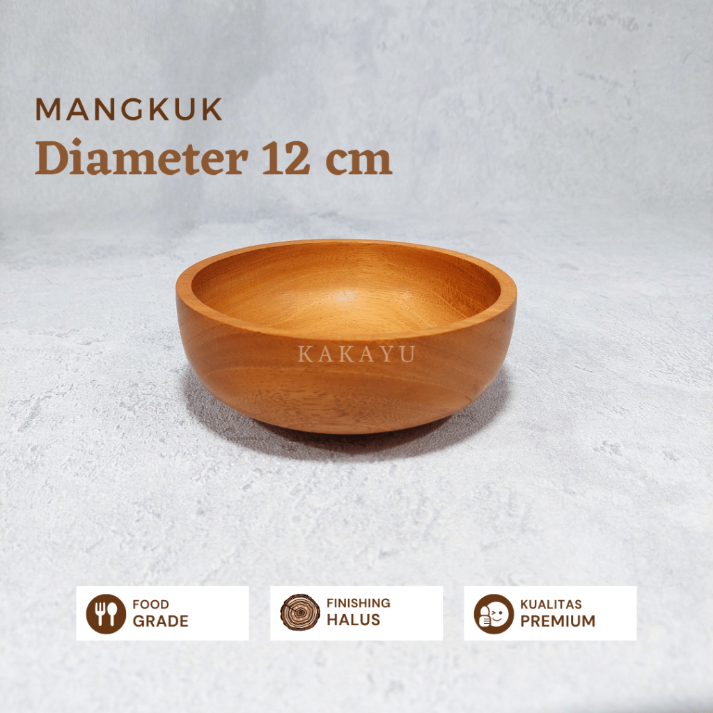 Jual Mangkuk Diameter 12cm / Mangkuk Kayu Mahoni / Wooden Bowl ...