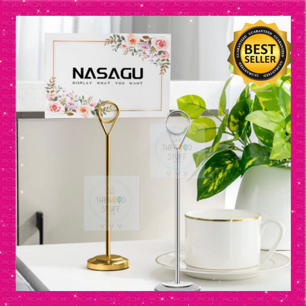 Jual Tiang Nomor Meja Stainless Menu Stand Table Number Holder Stand ...