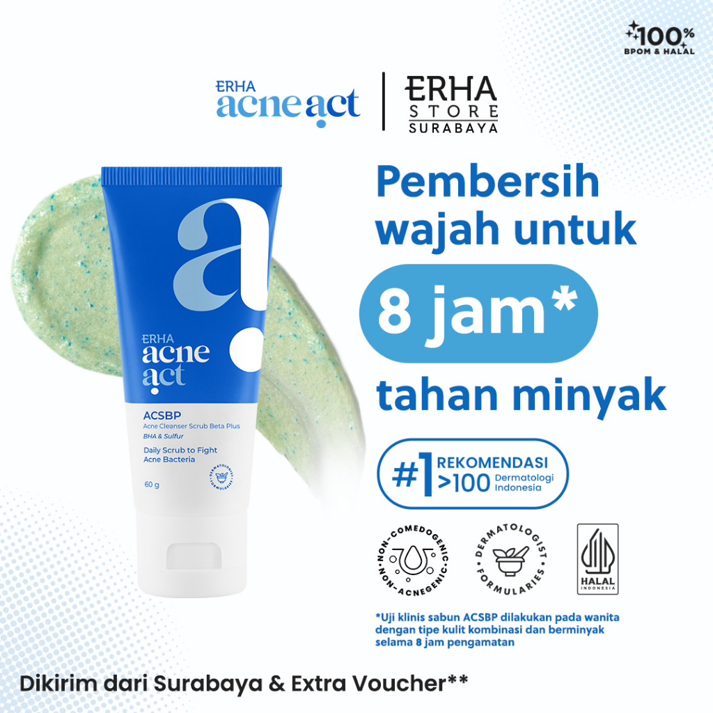 Jual ERHA Acneact Acne Cleanser Beta Scrub ACSBP 60gr - Sabun Cuci Muka ...