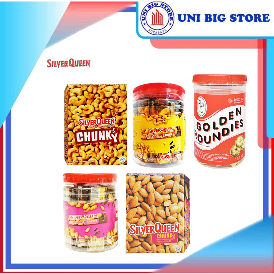 Jual Silverqueen Silver Queen Chocolate Cashew Almond Chunky Bar Jar ...