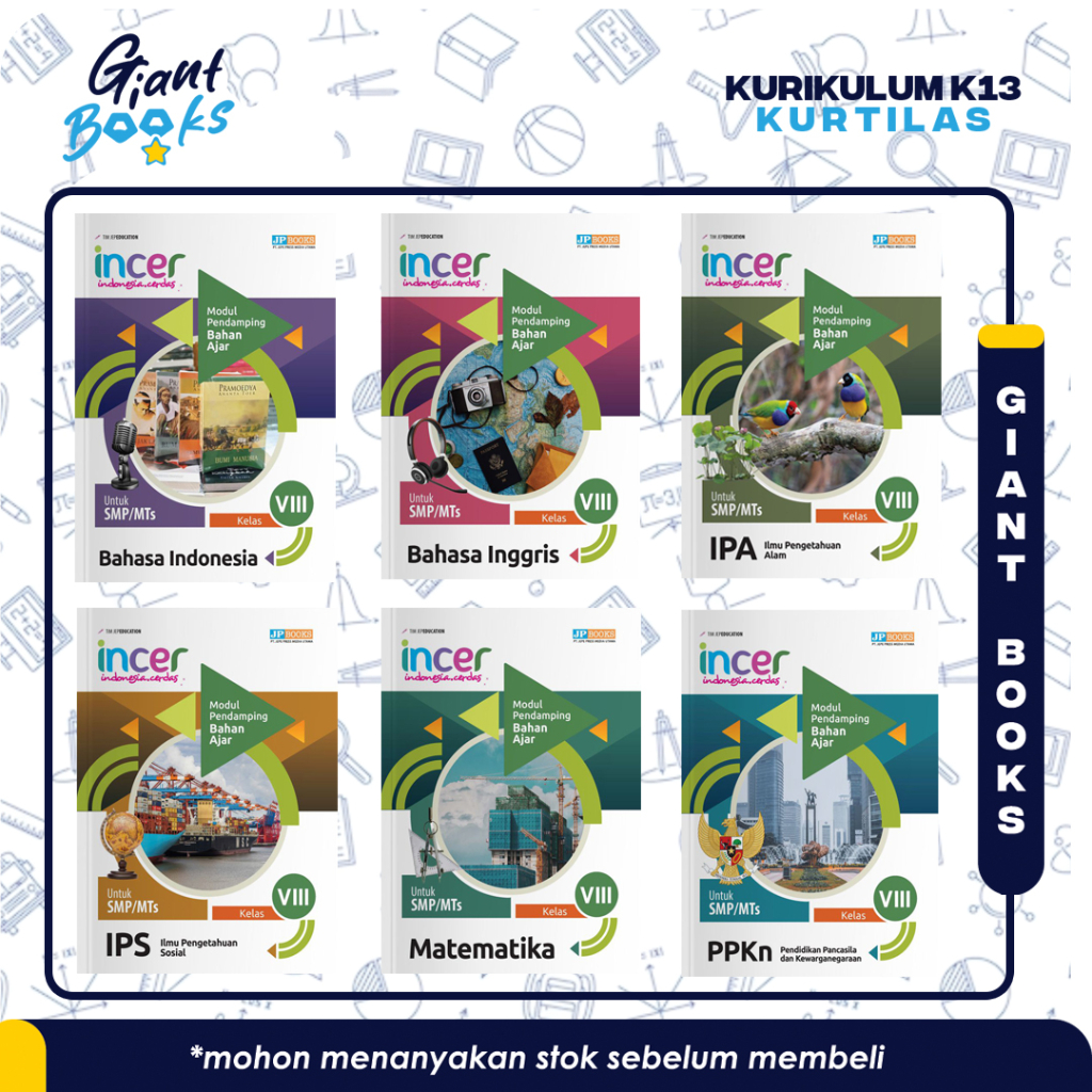 Jual GIANT BOOKS - Buku Siswa Sekolah Modul Incer JP Books Latihan Soal + Kunci Jawaban SMP ...