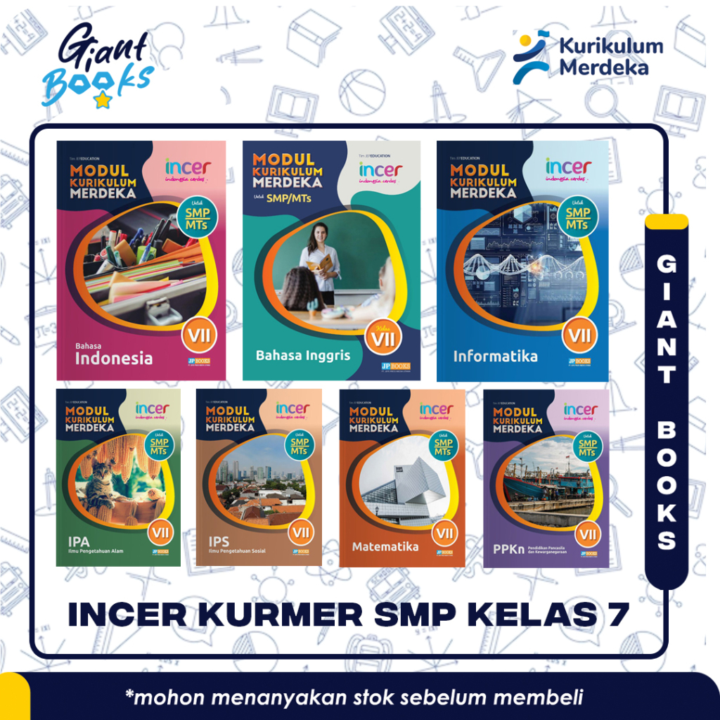 Jual Buku Modul Latihan Soal Incer Penerbit JP Books [PLUS KUNCI JAWABAN] SMP Kelas 7 ...