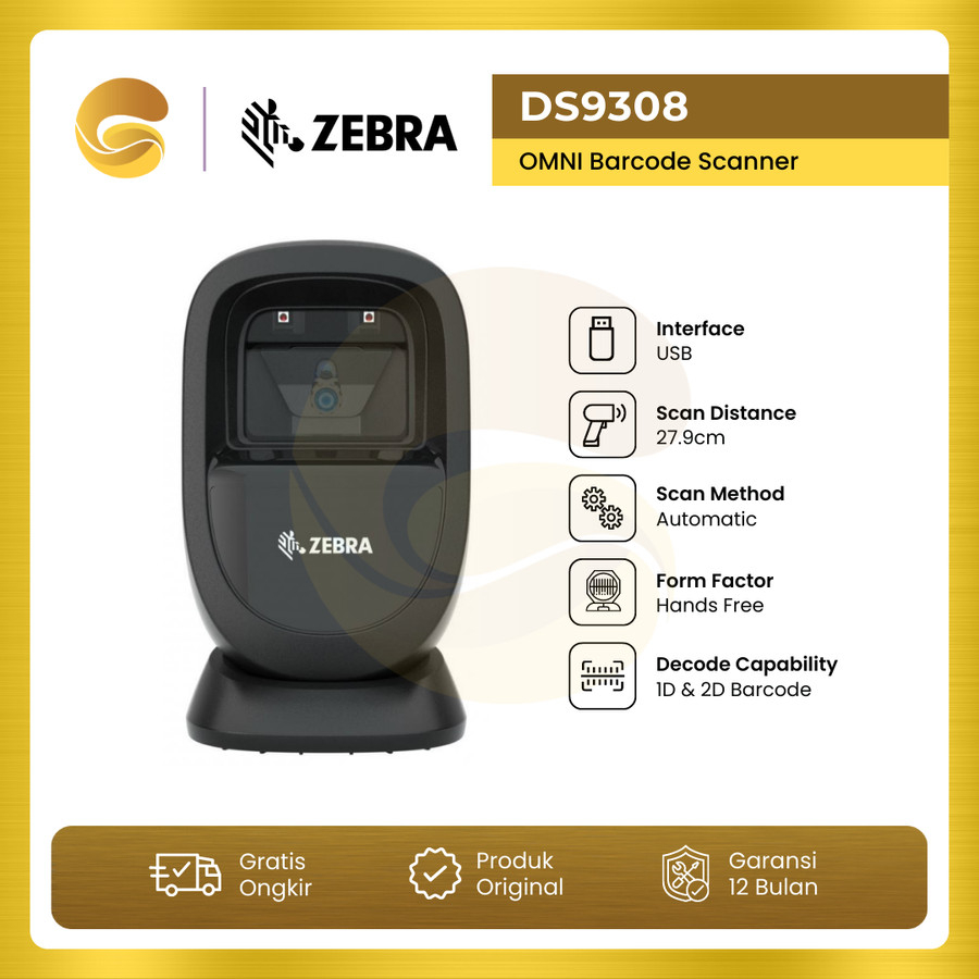 Jual ZEBRA Barcode Scanner DS9308 QR Code E FAKTUR OMNI DS-9308 1D 2D ...