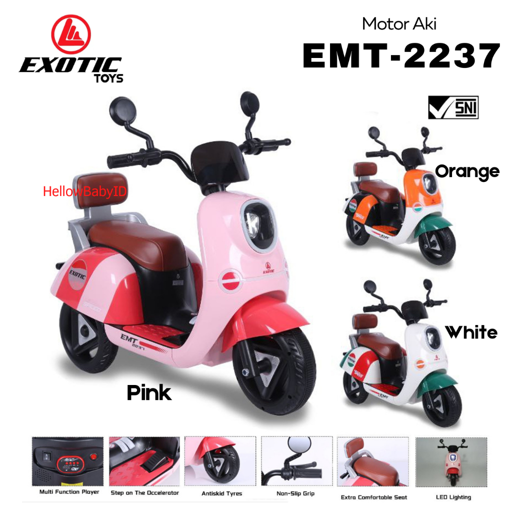 Jual Mainan Motor Motoran Aki High Quality Exotic EMT-2237 | Shopee ...