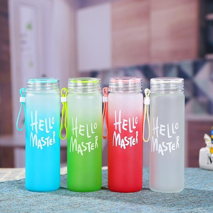 Jual botol minum kaca / tumbler hello master | Shopee Indonesia