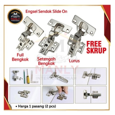 Jual Engsel Sendok Besi Chrome 1 set (2pcs) cabinet lemari kitchen ...